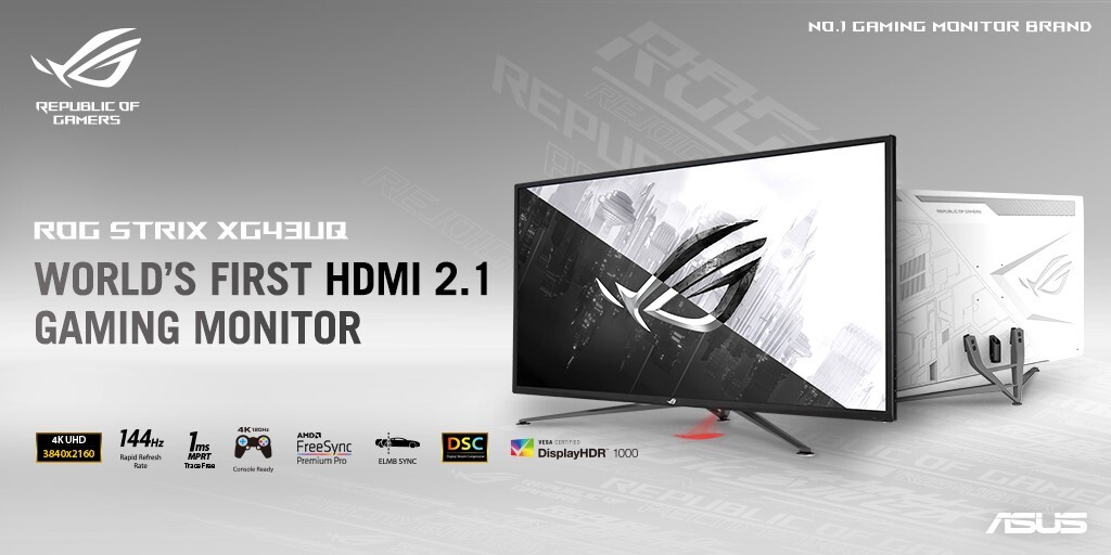 ASUS ROG обявиха STRIX XG43UQ 43-inch 144Hz-ов монитор с HDMI 2.1 - GplayTV